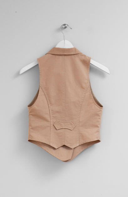BEIGE COTTON VEST – SomeMoment