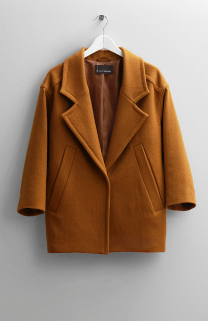 MUSTARD WOOL SHORT COAT – SomeMoment
